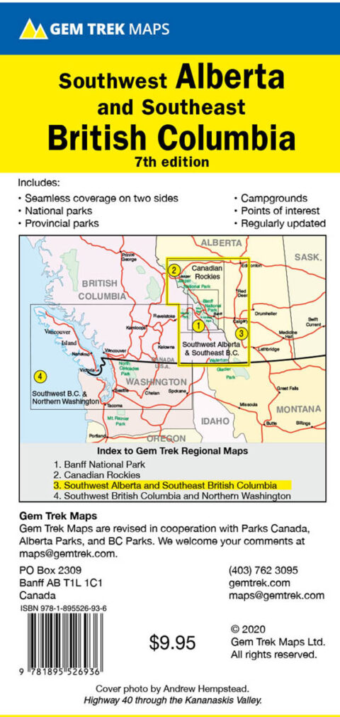 Southwest Alberta & Southeast British Columbia Map