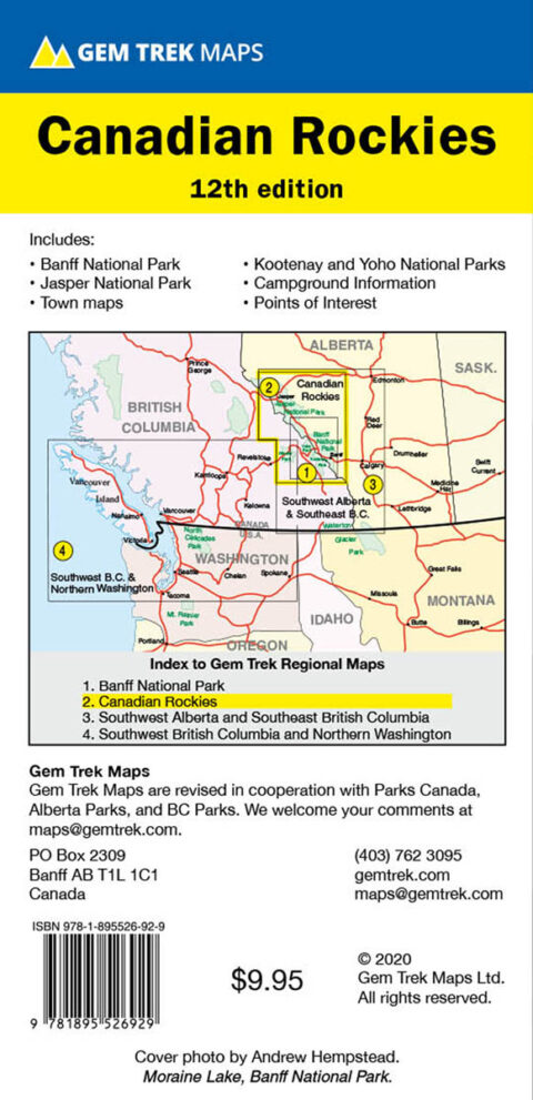 Canadian Rockies Map | Gem Trek Maps